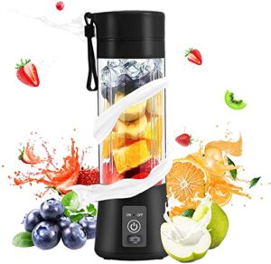 portable blender, personal mixer fruit rechargeable with usb, mini blender for smoothie, black