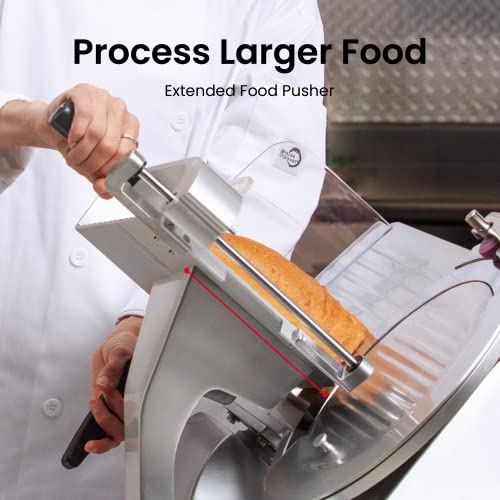 Toogood Premium Commercial Slicer 250w, 1/3 HP Electric Meat Slicer, 10" Italian Carbon Steel Blade, Semi-frozen Meat/Cheese/Food Slicer, 0.5mm to 15mm Adjustable