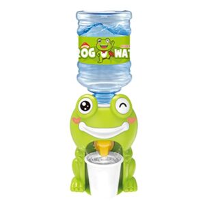 amosfun desktop water dispenser cooler mini bottom load for bedroom- kids mini water dispenser frog animal style water machine- children mini water dispenser drink water machine toy for home (green)