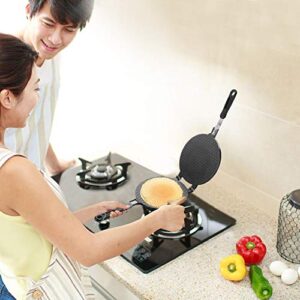 Waffle Maker,Deep Fill Non-Stick Plates Teflon Coating for Easy Clean 7 Slice Unique Waffle Round Baking Pan Bakeware for Snacks Breakfast， Fuel Gas Stoves Only