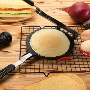 Waffle Maker,Deep Fill Non-Stick Plates Teflon Coating for Easy Clean 7 Slice Unique Waffle Round Baking Pan Bakeware for Snacks Breakfast， Fuel Gas Stoves Only