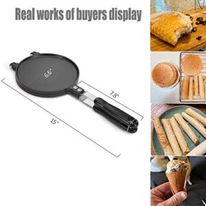 Waffle Maker,Deep Fill Non-Stick Plates Teflon Coating for Easy Clean 7 Slice Unique Waffle Round Baking Pan Bakeware for Snacks Breakfast， Fuel Gas Stoves Only