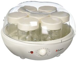 euro cuisine bm-qshl-pfkk ym100 automatic yogurt maker, 9.5 inch, white