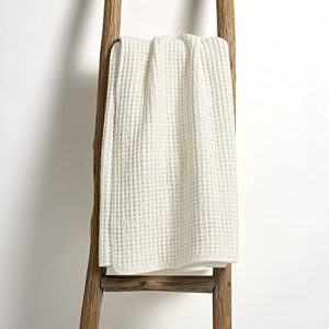 Levtex Home - Mills Waffle - Throw - Cream Cotton Waffle - Throw Size 50 x 60in.