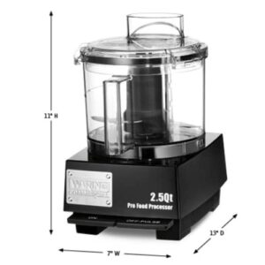 Waring Commercial WFP11SW LiquiLoc Space-Saving Batch Bowl Food Processor with LiquiLock Seal System, 2-1/2-Quart, Clear