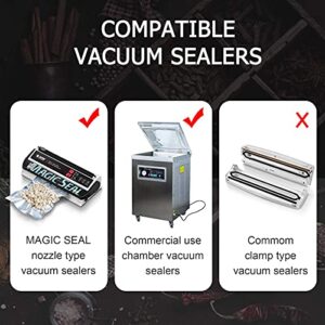 Chamber Machine Vacuum Pouches, MAGIC SEAL Vacuum Sealer Smooth Flat Bags, Size 8" x 12", Pack of 100 Pre-Cut - NOT Compatible with FoodSaver Type Vacuum Sealers, BPA Free