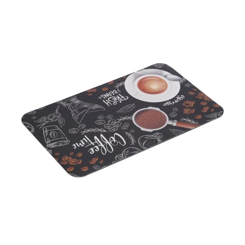 IKAPE Coffee Maker Mat, Dish Drying Coffee Mats for Kitchen Counter for Coffee Bar Accessories Protects Kitchen Countertops From Spills, Stains & Scratches - Can be Machine Washable (15.8” x 23.6”)