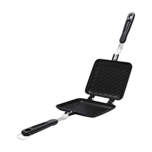 Toasted Sandwich Maker, Non Stick Coating Grill Pan Double Sided Frying Pan with Heat-Resistant Handles Suitable for Home Cooks Toasties, Breakfast Indoor & Outdoor