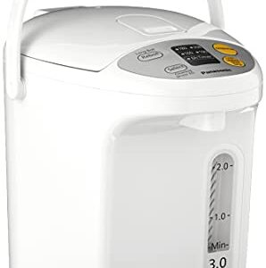 Panasonic RA41660 Electric Thermo Pot Water Boiler Dispenser NC-EG3000, Slow-Drip Mode for Coffee, Ideal for Tea, Hot Cocoa, Soups and Baby Food, Four TEM, 3.2 quarts, White