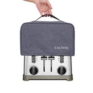 toaster Dust Cover with Pockets Compatible with Cuisinart 2 Slice Toaster, Can Hold Jam Spreader Knife & Toaster Tongs, Dust and Fingerprint Protection (12.5 * 10.5 * 7.5, gray)