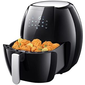 air fryer 7.4 qt large capacity with 7 in 1 menus led touch screen adjustable time/temp control air fryers for home use oil-free cooking 1800w electric