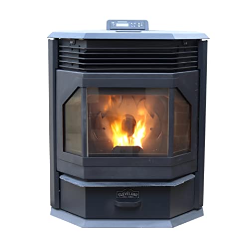 Cleveland Iron Works PSBF66W-CIW Bayfront Pellet Stove, WiFi Enabled, 66 lb Hopper, Black