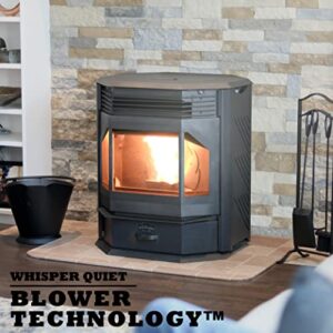 Cleveland Iron Works PSBF66W-CIW Bayfront Pellet Stove, WiFi Enabled, 66 lb Hopper, Black