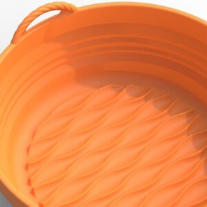 Foldable Air Fryer Silicone Pot, 7.5 Inch Air Fryer silicone liners Reusable Air Fryer Basket, Non-Stick Food Safe Air Fryer Oven Accessories