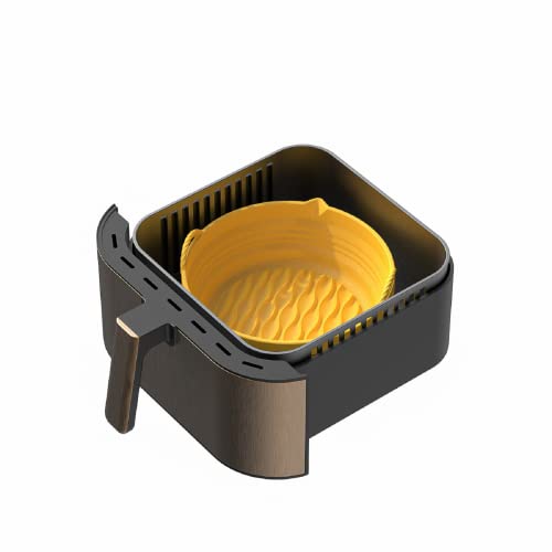 Foldable Air Fryer Silicone Pot, 7.5 Inch Air Fryer silicone liners Reusable Air Fryer Basket, Non-Stick Food Safe Air Fryer Oven Accessories