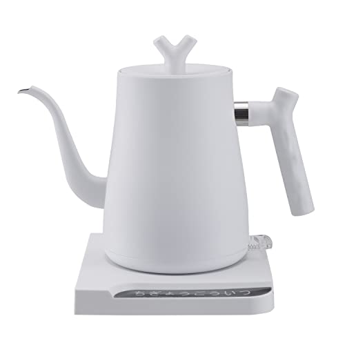 T-magitic Gooseneck Electric Kettle 1 liter,100% Stainless Steel Electric Tea Kettle with Auto Shut - Off Protection, Pour Over Coffee Kettle for Coffee and Tea-Copper (White)