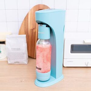 DrinkMate OmniFizz Sparkling Water and Soda Maker, Carbonates Any Drink, with 3 oz CO2 Test Cylinder (Arctic Blue)