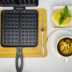 HAWOK Cast Iron Square Waffle Iron Waffle Maker