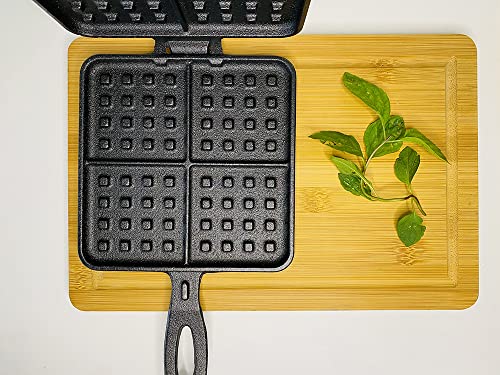 HAWOK Cast Iron Square Waffle Iron Waffle Maker