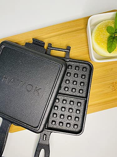 HAWOK Cast Iron Square Waffle Iron Waffle Maker