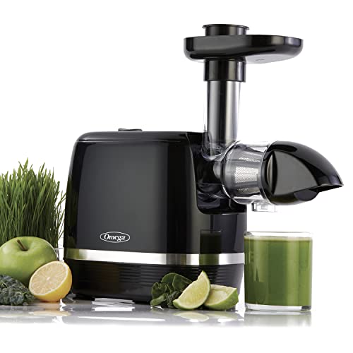 Omega Cold Press 365 Juicer Masticating for Fruit Vegetable and Leafy Greens, 150-Watt, Black (Renewed Premium)