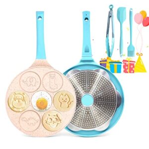 mini pancakes maker, nonstick egg frying pan, breakfast griddle mini pancake fried egg pan for kids tortilla blintzes pancake mold pan,gas stove & induction cookware compatible