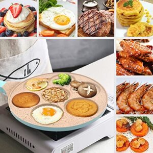 Mini Pancakes Maker, Nonstick Egg Frying Pan, Breakfast Griddle Mini Pancake Fried Egg Pan for Kids Tortilla Blintzes Pancake Mold Pan,Gas Stove & Induction Cookware Compatible