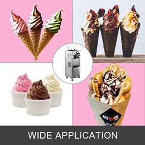 VEVOR 2200W Commercial Soft Ice Cream Machine 3 Flavors 5.3 to 7.4Gallon per Hour PreCooling at Night Auto Clean LCD Panel for Restaurants Snack Bar, Sliver