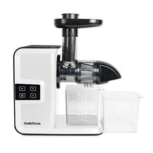 Chef’sChoice Juicer Cold Press Masticating with Quiet Motor Digital Controls Anti-Clog Reverse Function For Juicing Fruits Vegetables and Greens, 150-Watts, White