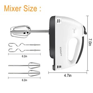 7 Speed Electric Hand Mixer Electric, whisk kitchen food baking, 4 Chrome-plated Steel Accessories for Easy Whipping Easy Whipping Cream Cake Cookies