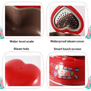 Peach Heart-Shaped Rice Cooker, Smart 300W Rice Cooker, 1.8L, 1-3 People, Non-Stick Pan, Constant Temperature Insulation,Pink