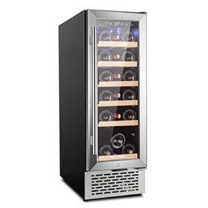 old canal vinerie 18 bottles wine cooler refridgerators, freestanding fridge with quiet cooling technology & tempered glass door, 41f-71.6f digital temperature control