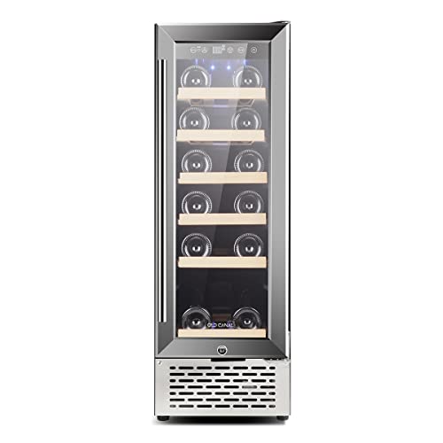 Old Canal VINERIE 18 Bottles Wine Cooler Refridgerators, Freestanding Fridge with QUIET Cooling Technology & Tempered Glass Door, 41F-71.6F Digital Temperature Control