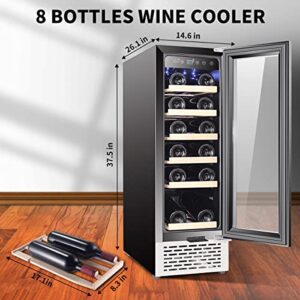 Old Canal VINERIE 18 Bottles Wine Cooler Refridgerators, Freestanding Fridge with QUIET Cooling Technology & Tempered Glass Door, 41F-71.6F Digital Temperature Control