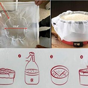 Sushi Rice Cooking Net Commercial Rice Cooker Net Napkin Polyester Reusable, Bag shaped, Bottom: 15.6" dia, Height: 13", 1 pcs per case