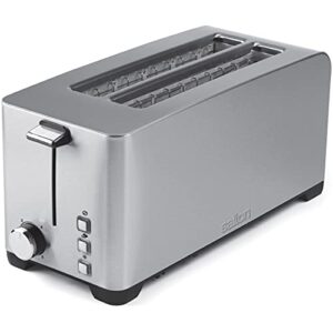 salton et1817 long slot, 4 slice toaster, silver