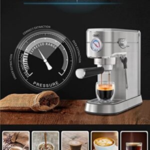 Gevi 20 Bar Compact Professional Espresso Coffee Machine with Milk Frother/Steam Wand for Espresso, Latte and Cappuccino, Stainless Steel, 35 Oz Removable Water Tank (Machine)