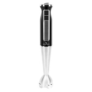 soltronics multi purpose immersion hand blender stick, mixer, chopper, 500w turbo 8-speed, shake with easy grip handle, stainless steel blades for smoothies, puree baby food, sauce and soup, black