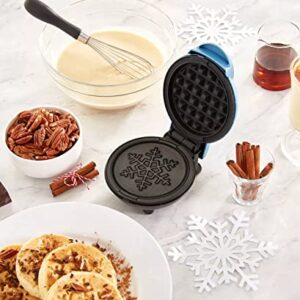 Snowflake Mini Waffle Maker Metallic Blue