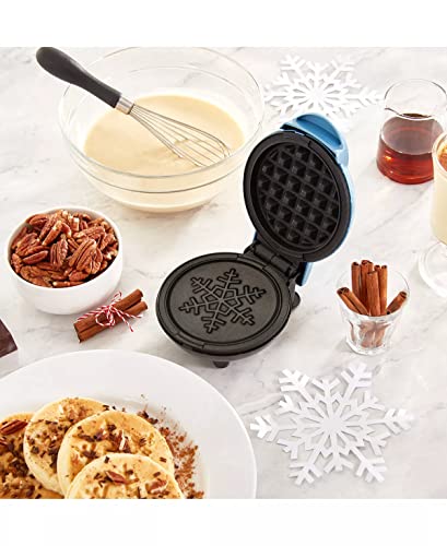 Snowflake Mini Waffle Maker Metallic Blue