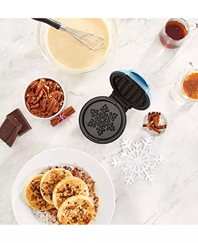 Snowflake Mini Waffle Maker Metallic Blue