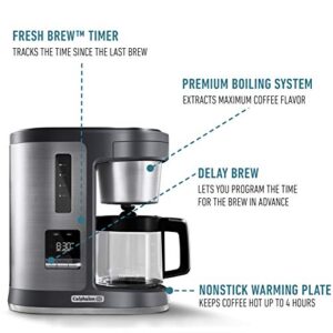 Calphalon BVCLDCG1 Perfect-Brew 10-Cup Coffee Maker, Dark Stainless Steel