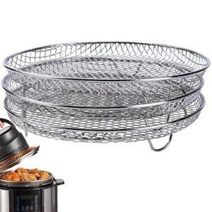 air fryer accessories, three stackable dehydrator racks for gowise phillips usa cozyna ninja airfryer,stainless steel air fryer rack fit all 4.2qt – 5.8qt air fryer,oven,air flow racks,press cooker