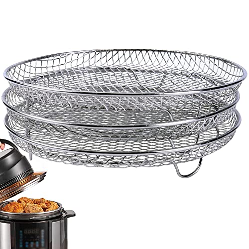 Air Fryer Accessories, Three Stackable Dehydrator Racks for Gowise Phillips USA Cozyna Ninja Airfryer,Stainless Steel Air Fryer Rack Fit all 4.2QT - 5.8QT Air fryer,Oven,Air Flow Racks,Press Cooker