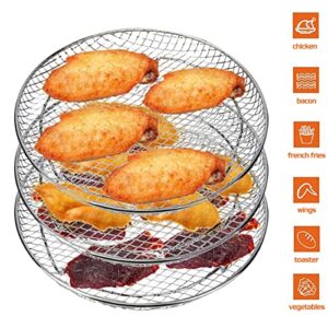 Air Fryer Accessories, Three Stackable Dehydrator Racks for Gowise Phillips USA Cozyna Ninja Airfryer,Stainless Steel Air Fryer Rack Fit all 4.2QT - 5.8QT Air fryer,Oven,Air Flow Racks,Press Cooker