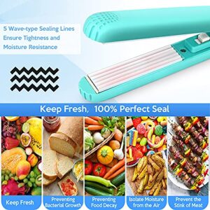 Mini Chip Bag Heat Sealer, Portable Food Sealer, Bag Resealer for Food Storage, Handheld Sealing Machine for Candy Bag, Pet Food Bag, Snack Bags, with Power Cable (No Battery Needed) - Mint