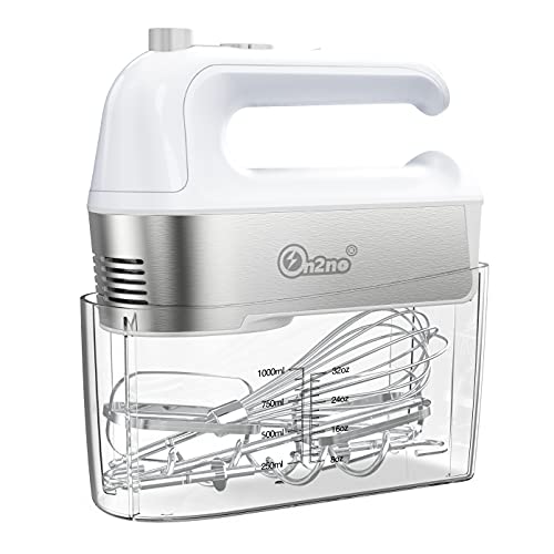 Lord Eagle Hand Mixer Electric 450W Power Handheld Mixer with Turbo, Eject Button, 5-Speed Egg Beater Mixing for Dough, Egg, Cake, 5 Accessories (Whisk, Beaters, Dough Hooks) in Measuring Storage Case (Measuring Storage Case)