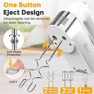 Lord Eagle Hand Mixer Electric 450W Power Handheld Mixer with Turbo, Eject Button, 5-Speed Egg Beater Mixing for Dough, Egg, Cake, 5 Accessories (Whisk, Beaters, Dough Hooks) in Measuring Storage Case (Measuring Storage Case)