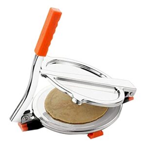 DBY Puri Press Papad Maker Roti Press Chapati Press Tortilla Maker Stainless Steel Tortilla Press Taco Press Manual Stainless Steel Roti Press