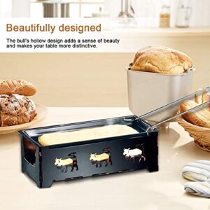 Cheese Raclette, Portable Foldable Non-Stick Candlelight Raclette Pan with Spatula Barbecue Home Kitchen Grilling Tool